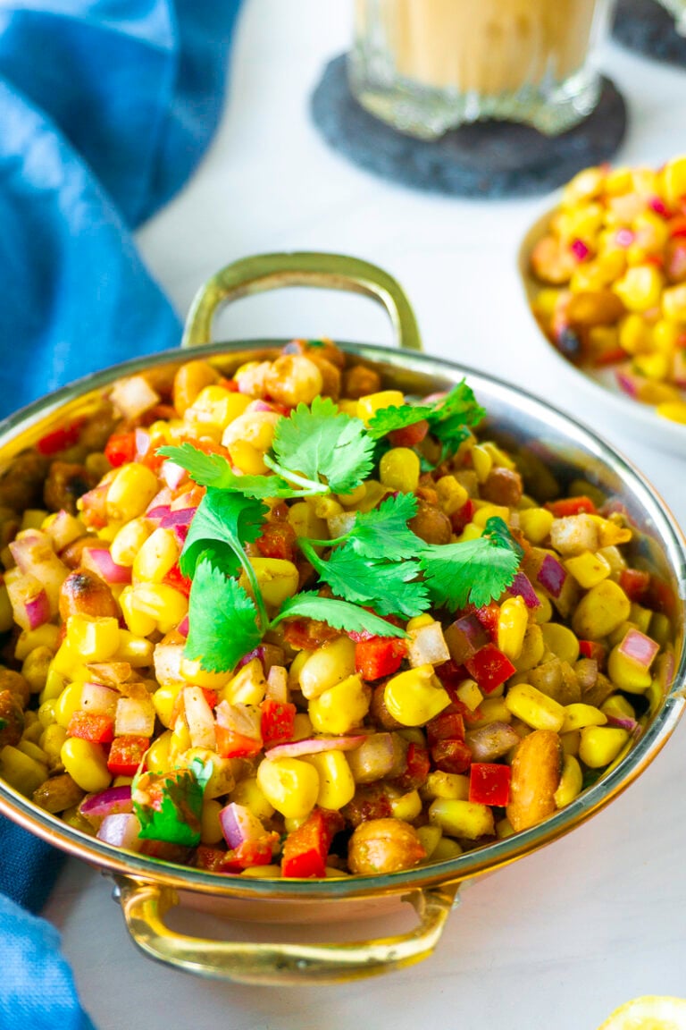 Corn Chaat with Peanuts - Appetizer - Share the Spice