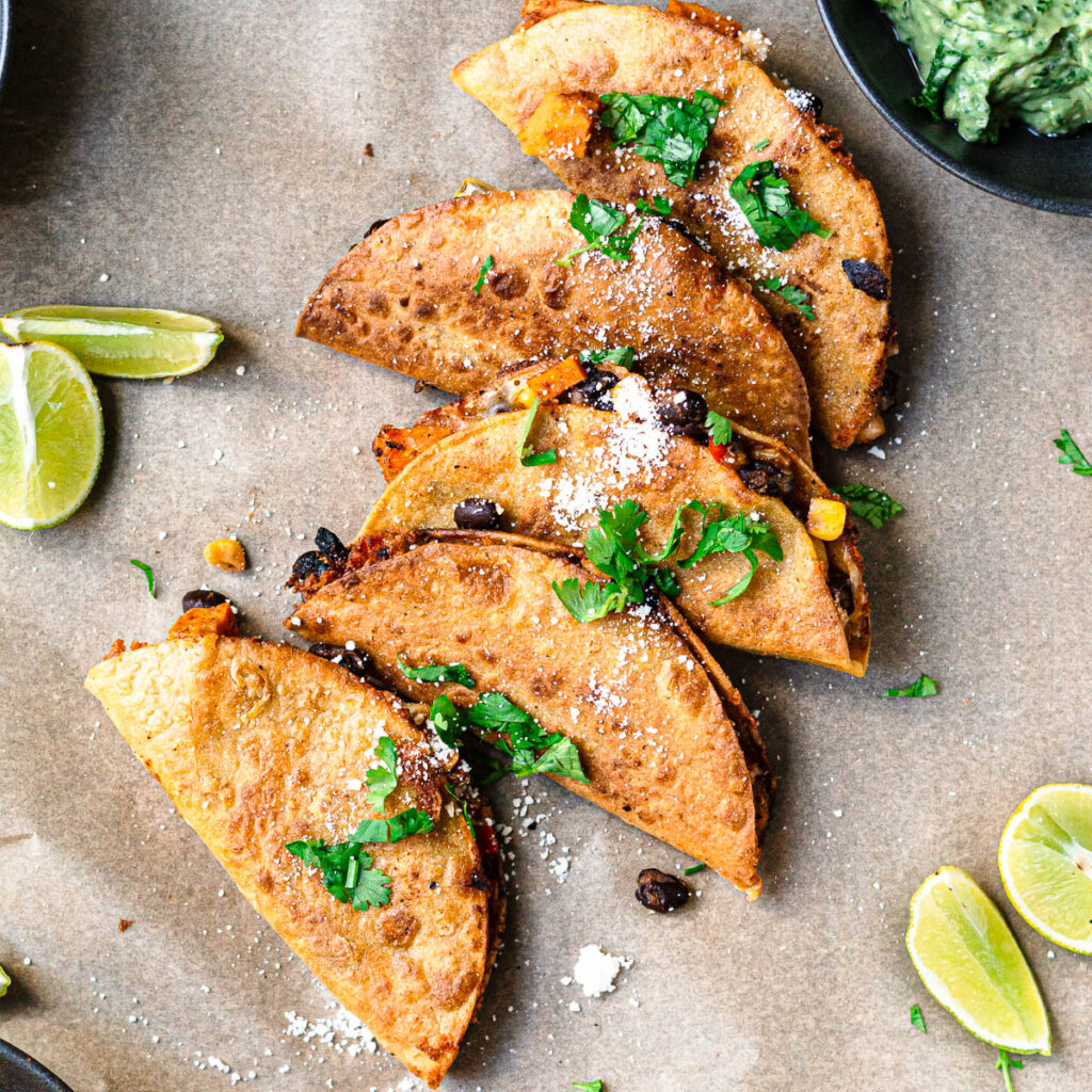 Crispy Sweet Potato Black Bean Tacos Share the Spice