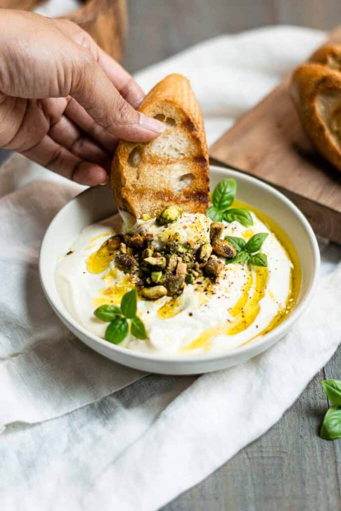 Whipped Ricotta with Roasted Pistachios - Share the Spice