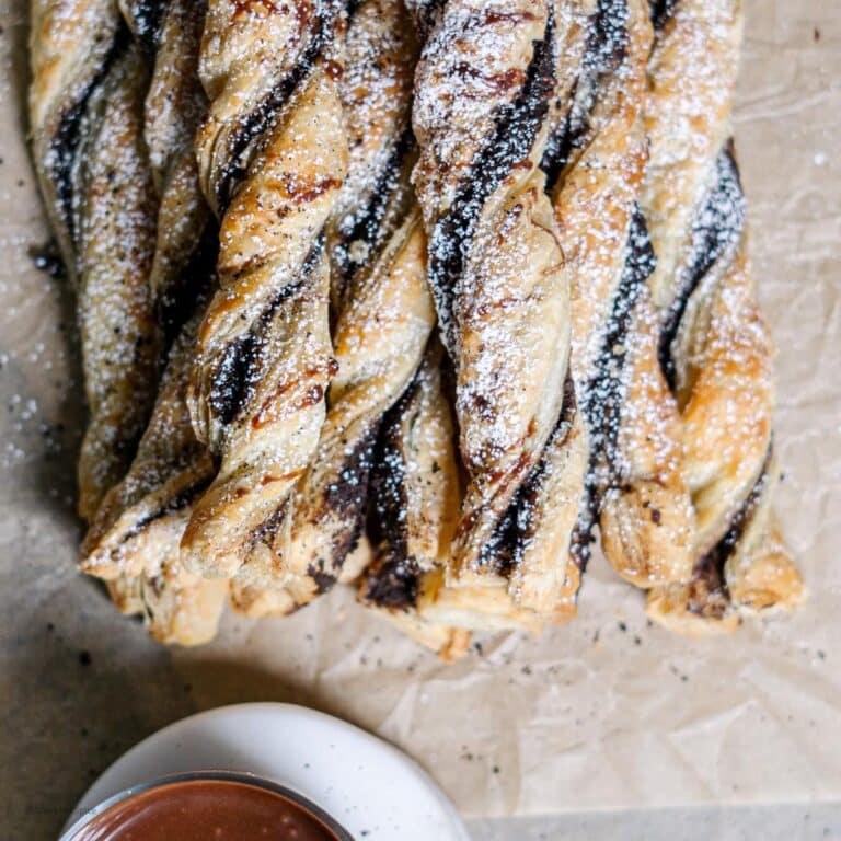 Oreo Puff Pastry Twists with Nutella Glaze Share the Spice